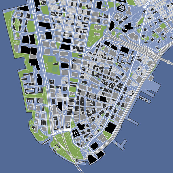 NFT NYC Map ~ Map NFT, Financial District NYC NFT, No. 1 ~ Galeria Rodrigo